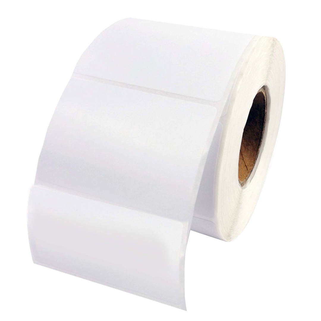 6 Rolls Thermal Transfer 76mm X 48mm Perforated Labels White - 1000 La
