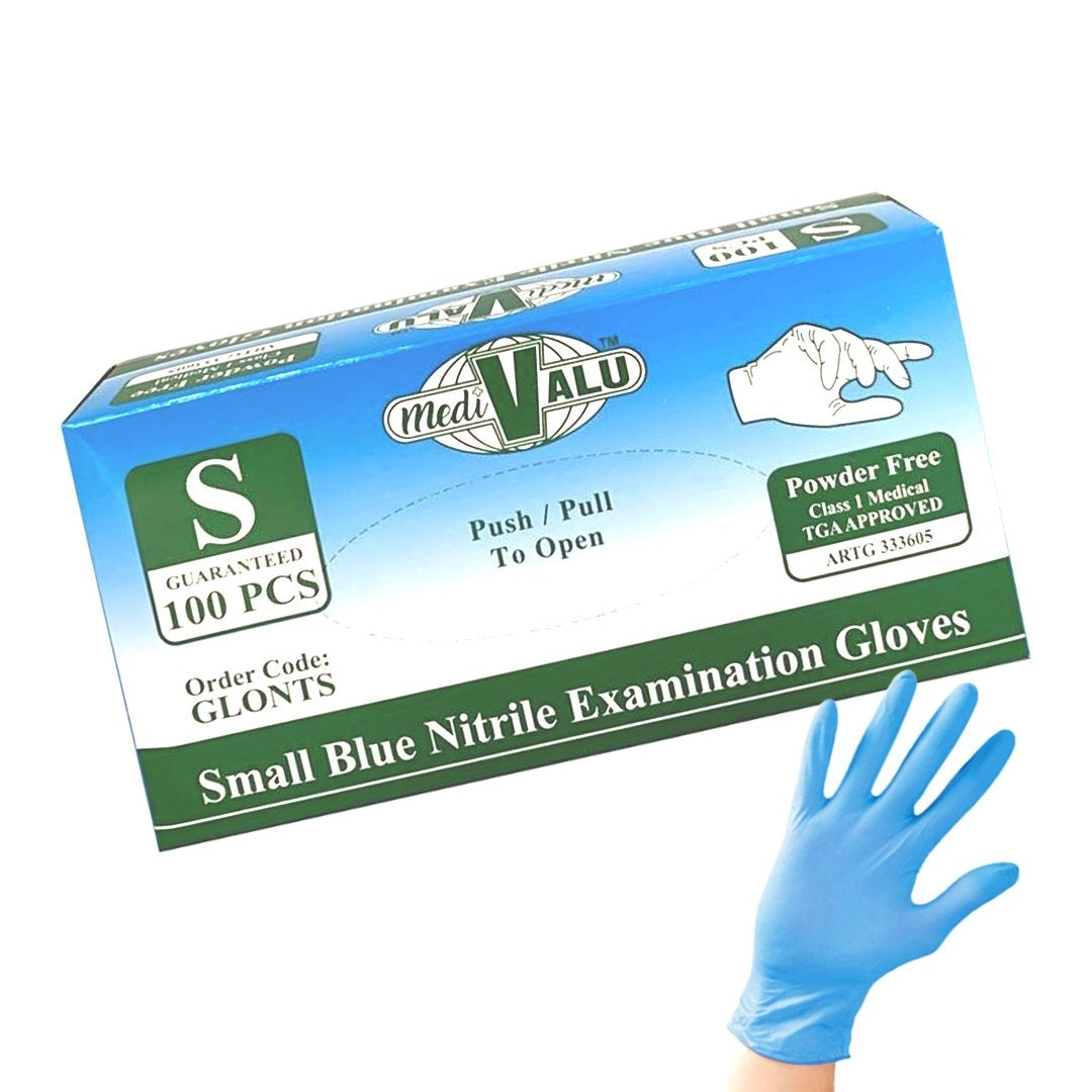 Blue Nitrile Gloves Latex and Powder TGA Approved Examination Gloves P