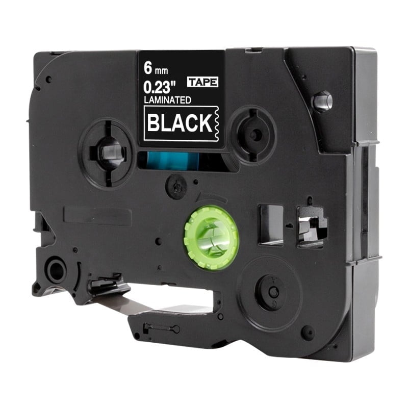 Brother TZe-315 TZe315 Generic 6mm White Text on Black Laminated Tape