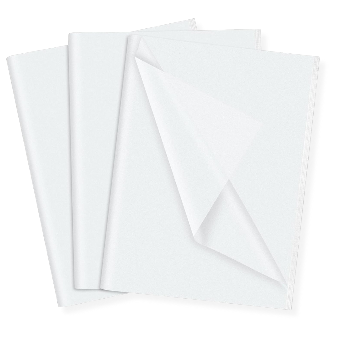 500 Sheets Acid-Free Tissue Paper 500mm x 750mm Colour-Safe 17gsm - Wh