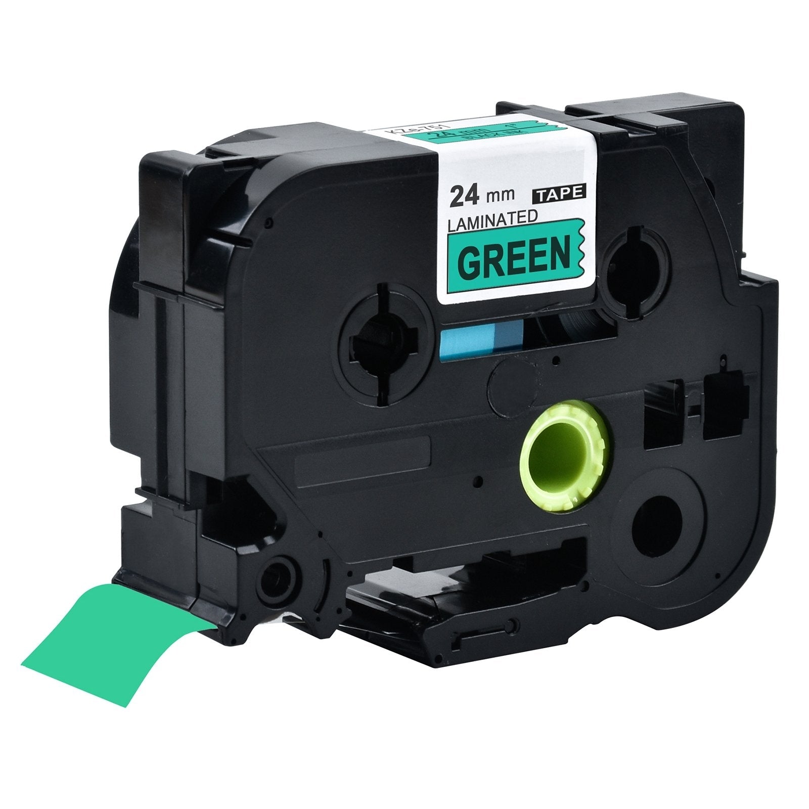 5 x Generic Brother TZe-751 TZe751 24mm Black Text on Green Laminated