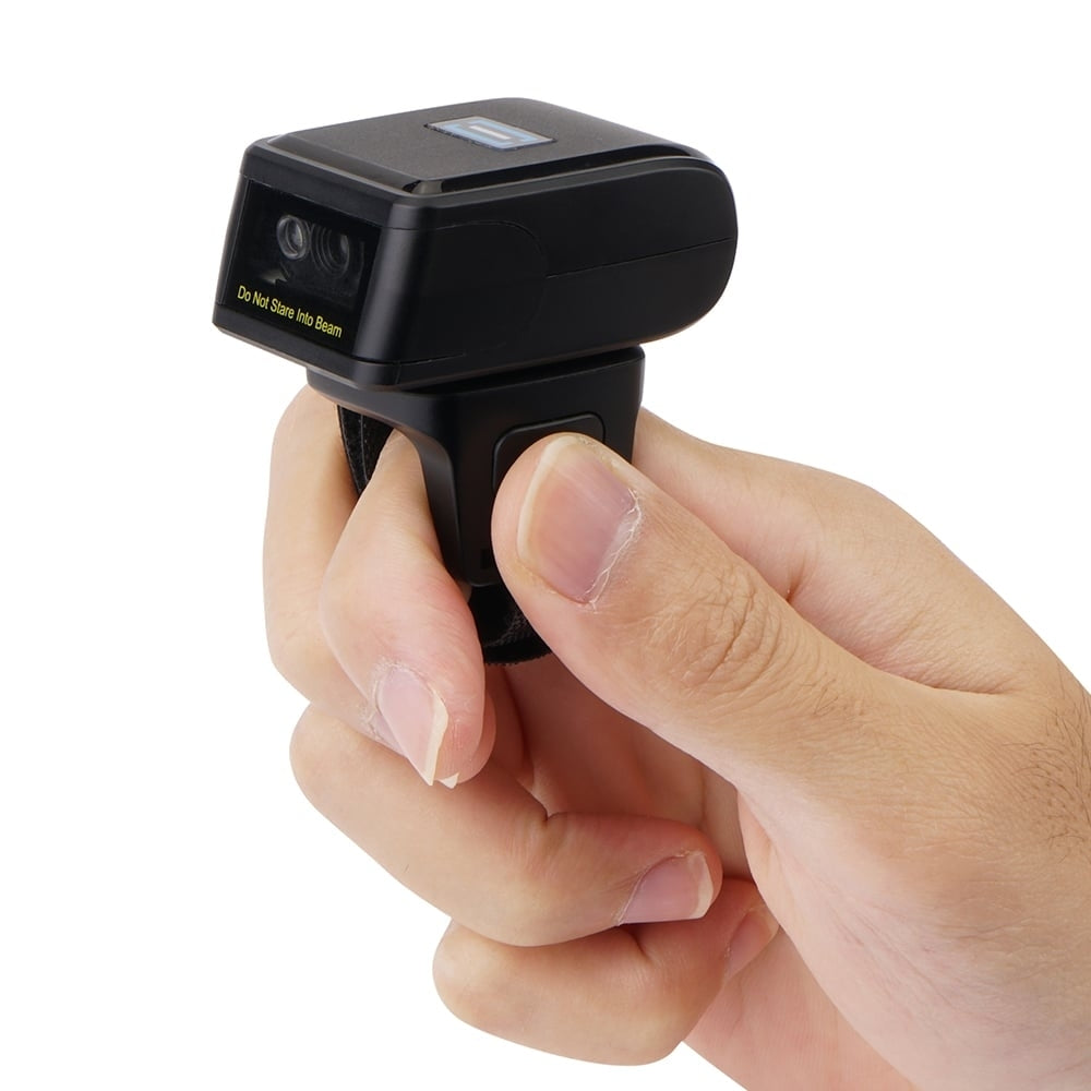 2D Bluetooth Wearable Ring Barcode Scanner Wireless Portable QR Bar Co