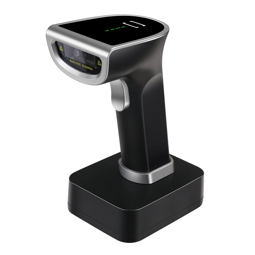 Wireless 2D Barcode Scanner with Power Button & Built-in Battery Charg
