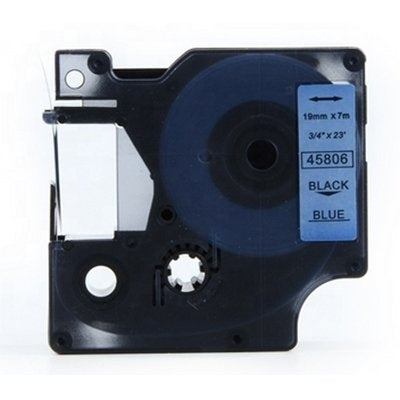 3 x Dymo SD45806 / S0720860 Generic 19mm Black Text on Blue Label Cass
