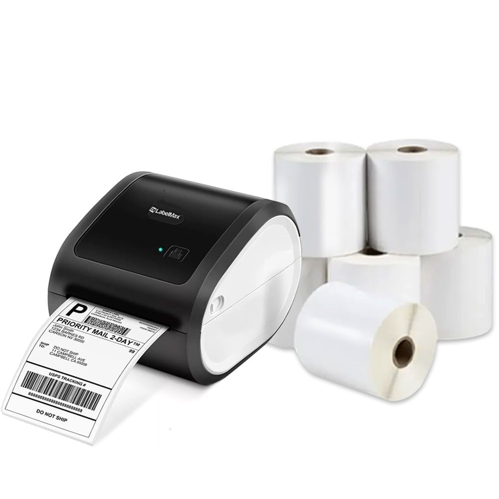 LabelMax 203DPI Direct Thermal Bluetooth Label Printer (D520-BT) + 6 R